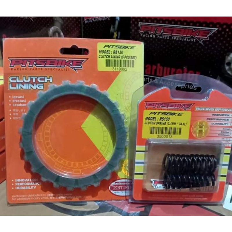 PITSBIKE RS GTR 150 CLUTCH LINING / SPRING RACING cbr150 / cb150 Rs 150 ...