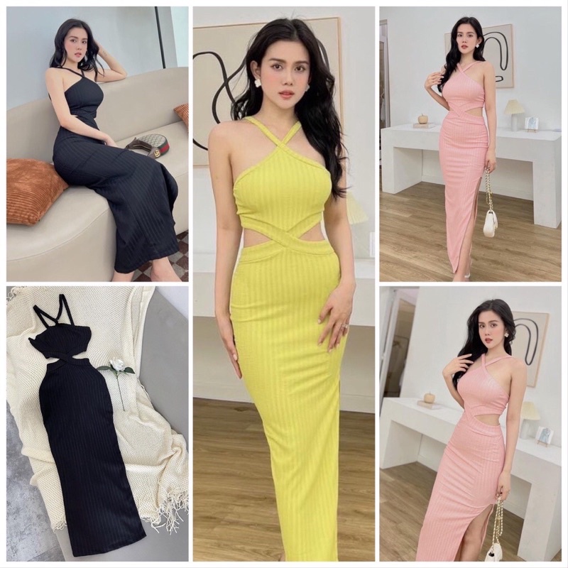 Sexy Cross-Neck body Dress, sexy Waistband (With Real Photo) | Shopee ...