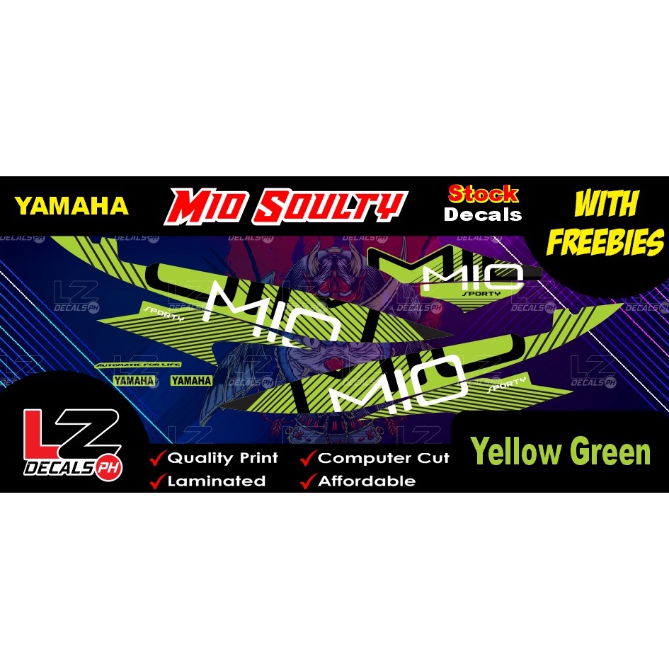 Yamaha Mio Soulty Stock Decals / Stickers with Freebies | Shopee ...