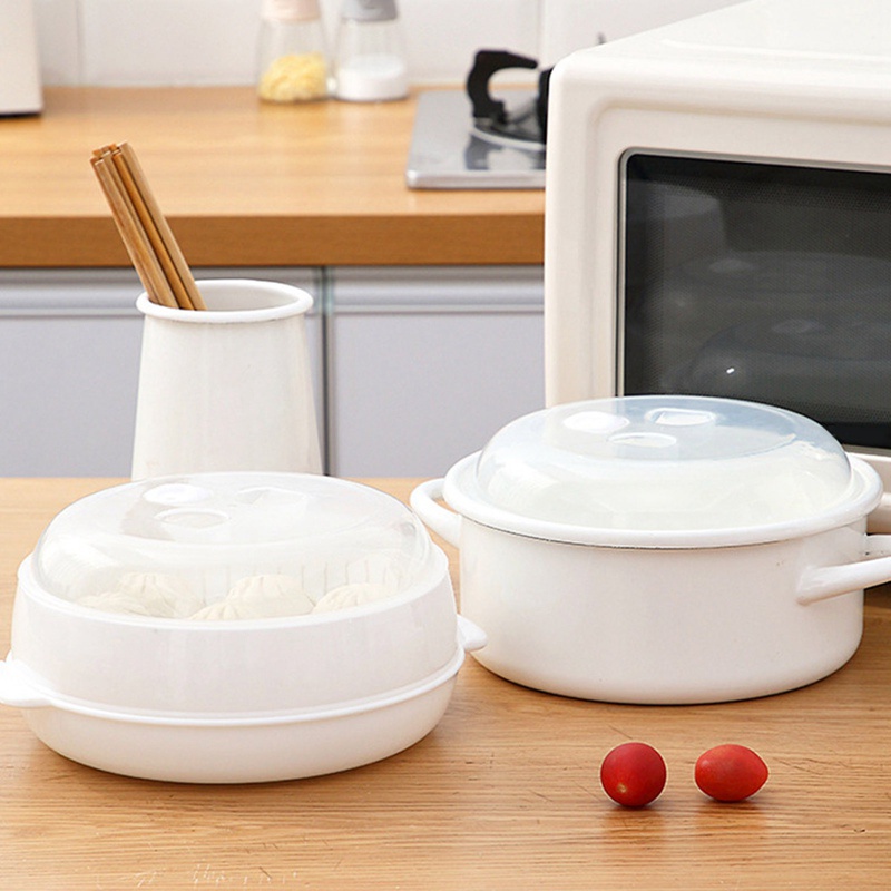MICROWAVABLE STEAMER WITH LID FOOD CONTAINER FOOD POT DOUBLE LAYER ...