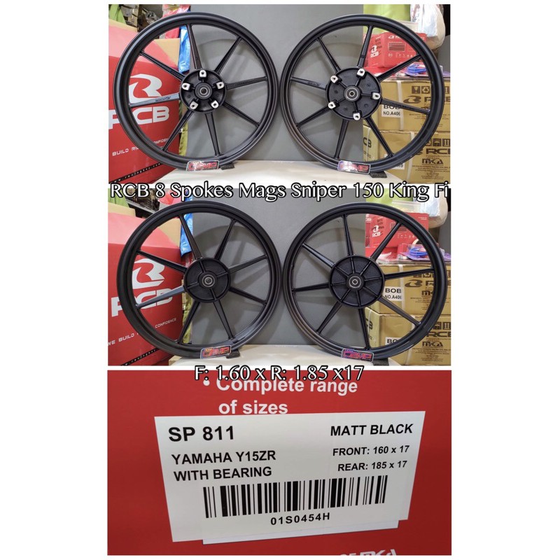 RCB 8 Spokes Mags Sniper 150 King Fi size F: 1.60 x R: 1.85 x17 ...