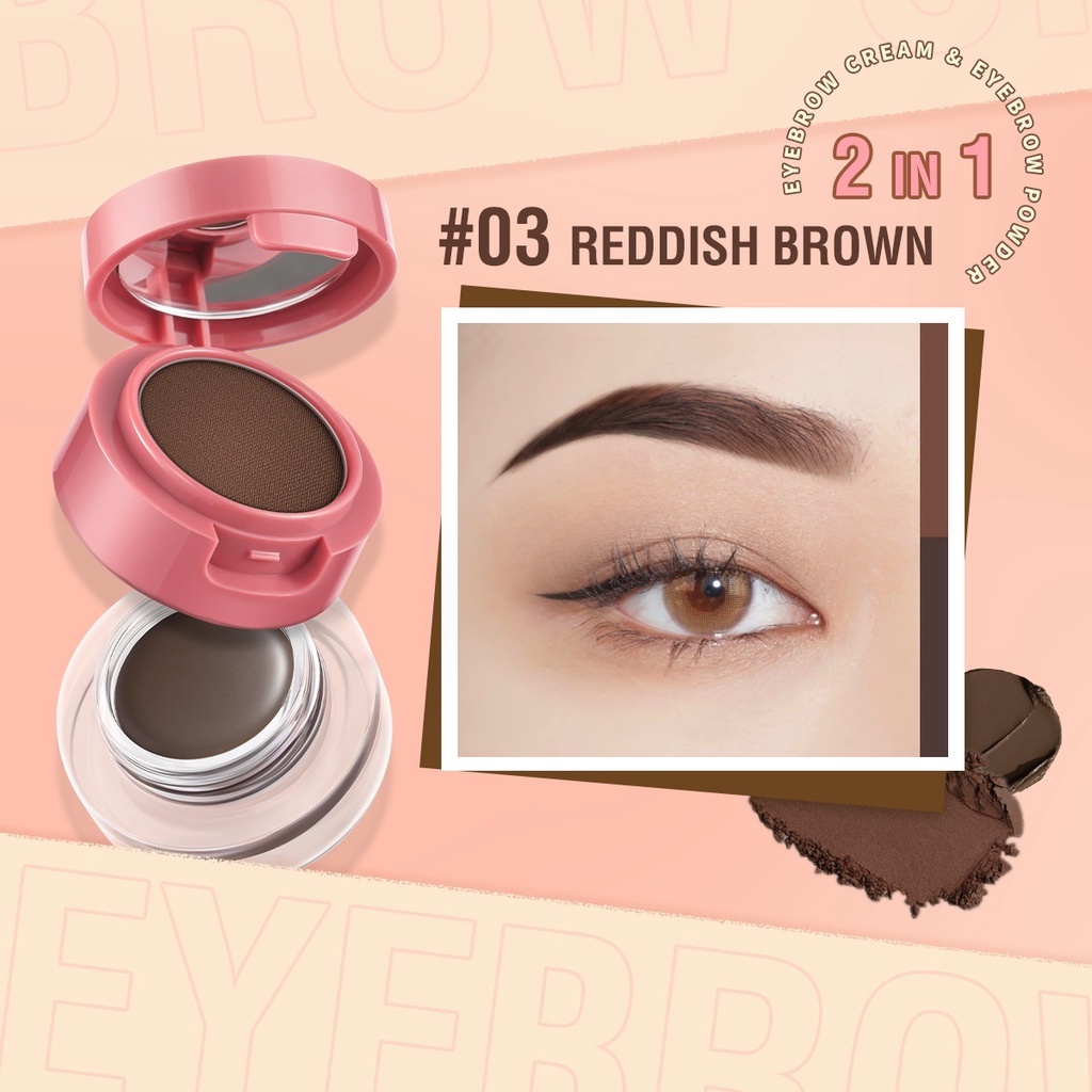 PINKFLASH 2-in-1 duo effect eyebrow cream & powder gel pomade Eyeliner ...