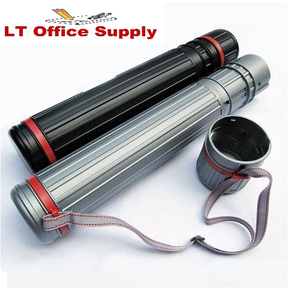 Drawing Tube Blueprint Case Telescoping Art Tube Large Plastic Black ...