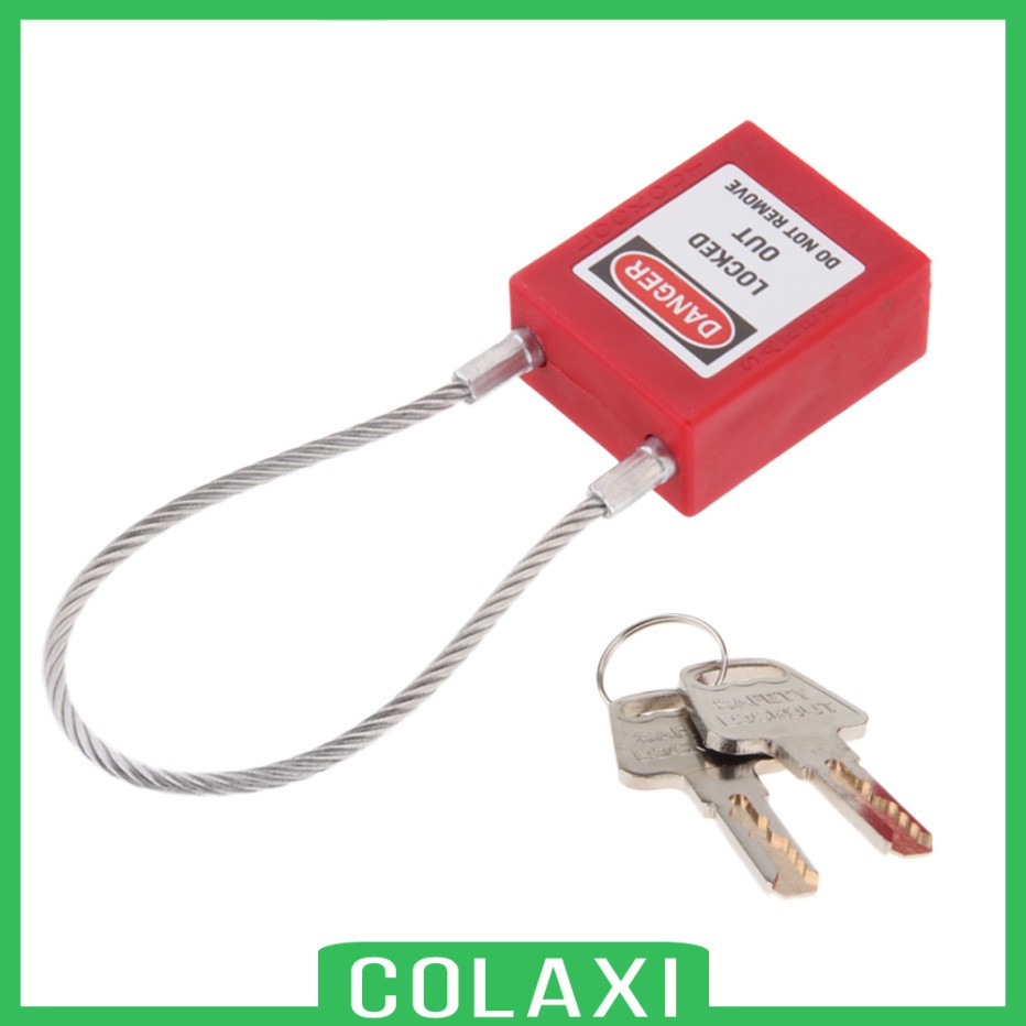 [COLAXI] Padlock Lockout Lock Cable Keyed Padlock, PA & Stainless Steel ...