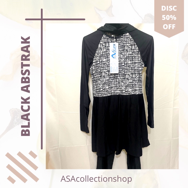 Exclusive Abstract Black Muslimah Women's Swimsuit | Muslimah Swimwear ...