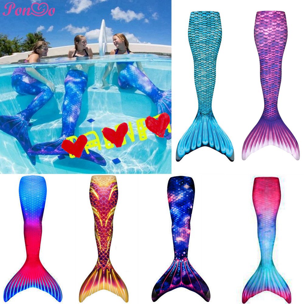 Parent-Child Mermaid Tail Kids and Adult Swimwear Girls Mermaid Costume ...