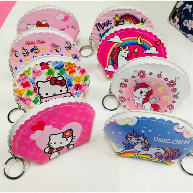 Hello Kitty and Unicorn leather pouch COIN PURSE | Shopee Philippines