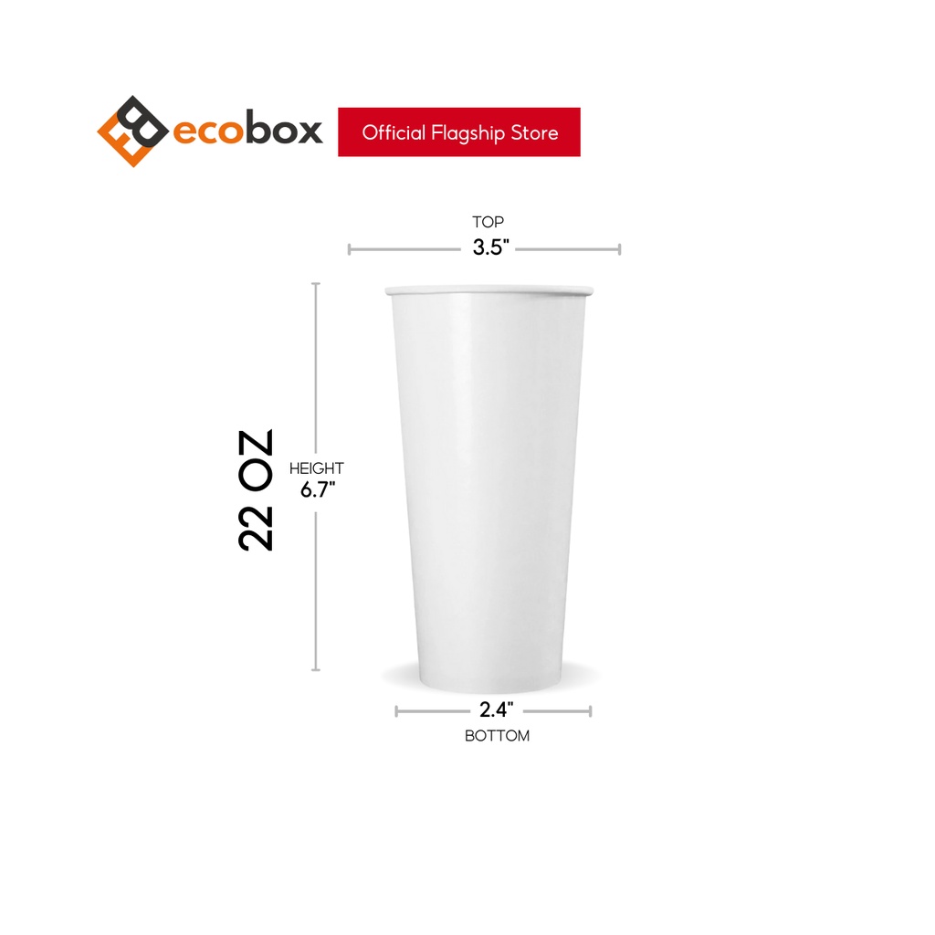 Ecobox [New Store] Disposable Paper Cup, Cold Cup, Cups, DPE Cup, Flat ...