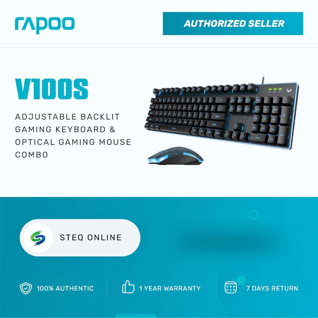 Steq Rapoo V100s Gaming Combo Backlit Gaming Keyboard And Optical Gaming Mouse Shopee Philippines