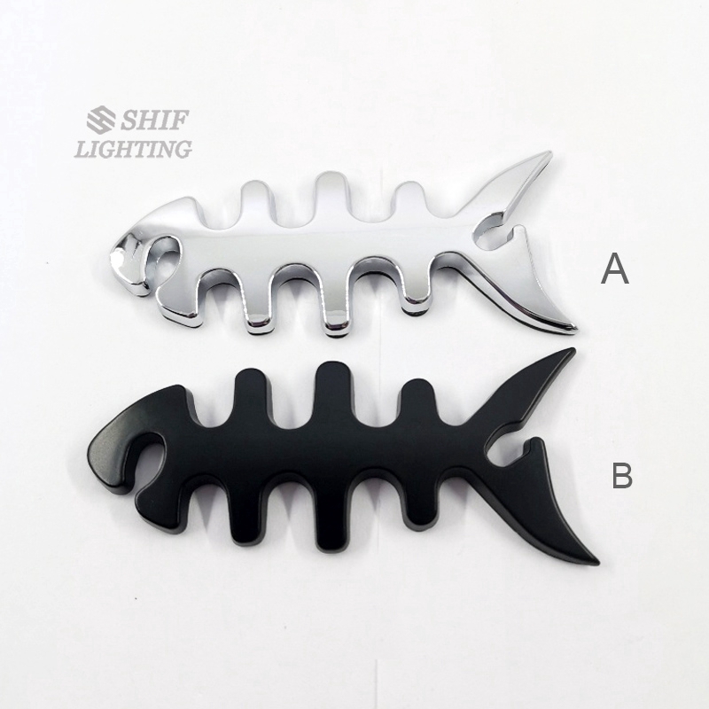 1 x Metal Jesus Fish Bone Skeleton Logo Auto Car Decorative Emblem ...