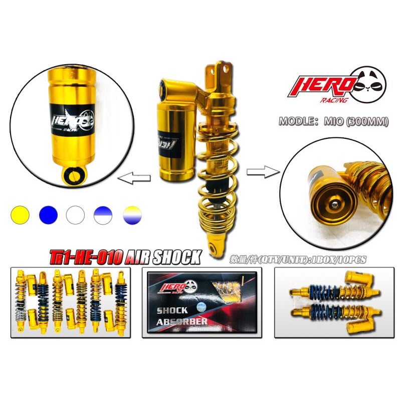 Titanium Rear shock W/Cap Mio m3/mio/beat /Cilck(300mm) | Shopee ...