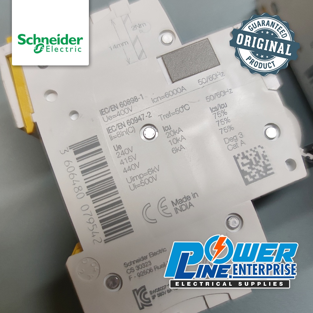 Circuit Breaker Schneider ic60n 2A ~ 63A 2Pole | Shopee Philippines
