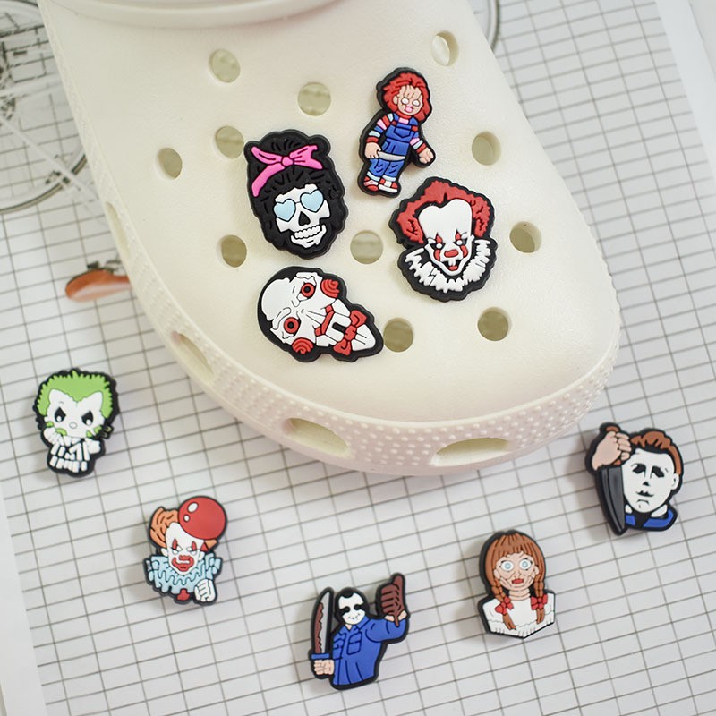 Halloween Series Design Ghost face Skull Shoe Charm jibbitz for Crocs ...