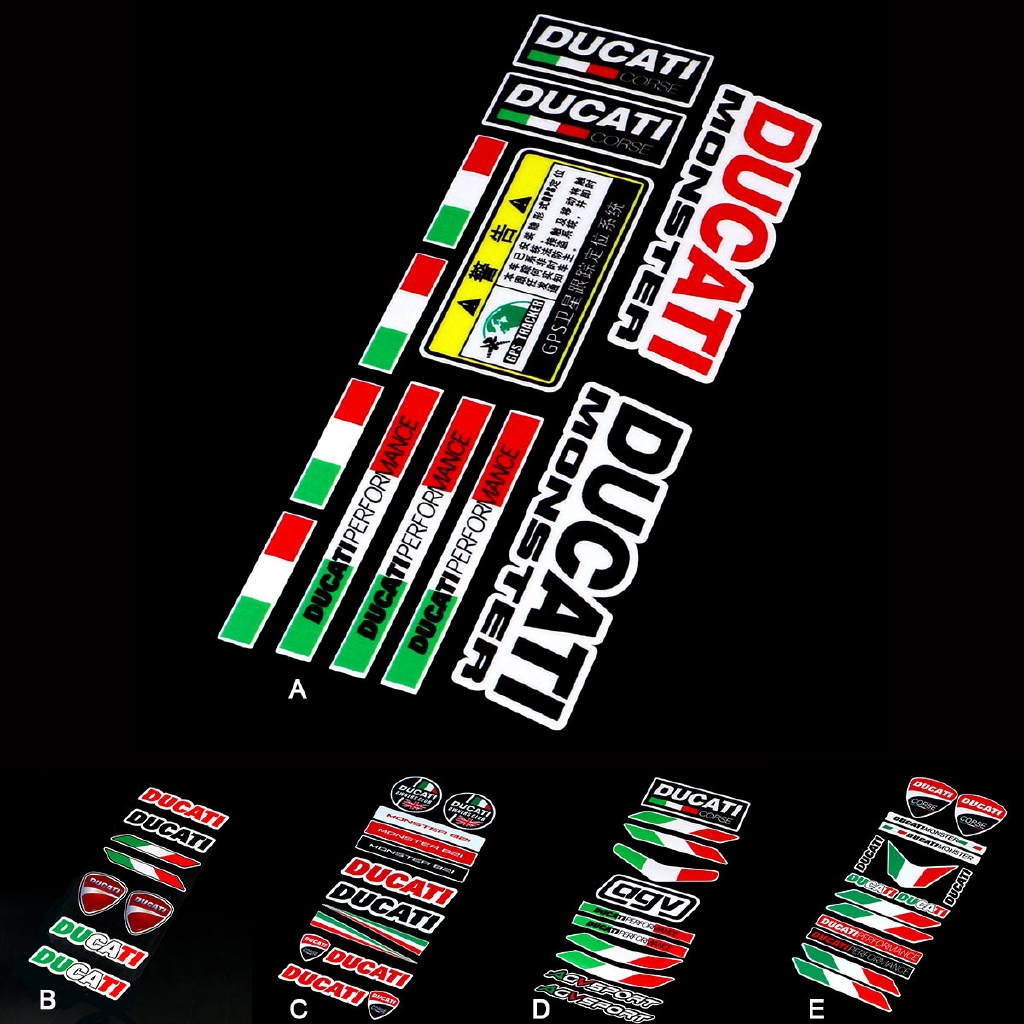 Ducati Logo Highly Reflective Helmet Motorcross Motorbike Decals ...