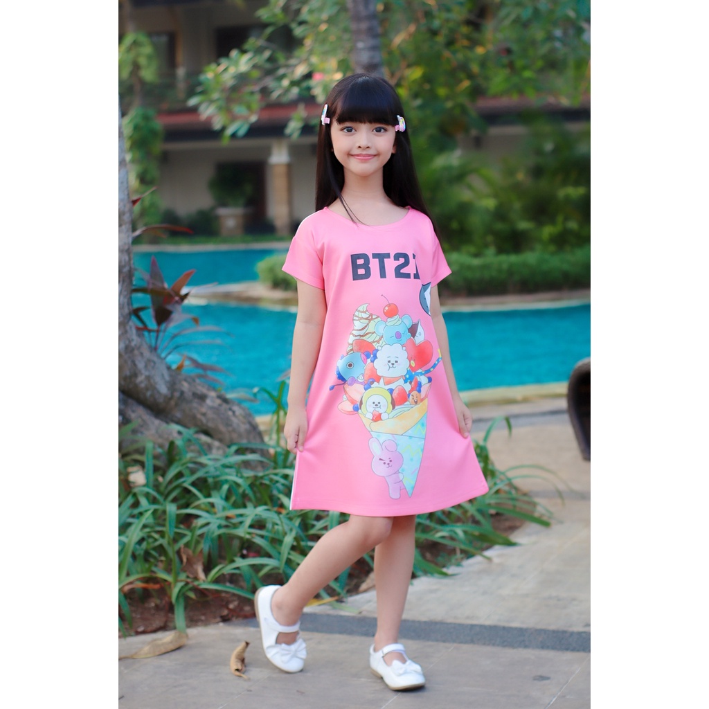 Printing Children's Dress/Cutie Children's Dress/BT21 x BTS Character ...