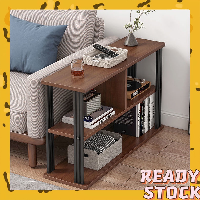 🪁COD🪁 Coffee Table 3-Tier Veneer Table Bedside Cabinet Sofa Side Table Nightstand Desk Side ...