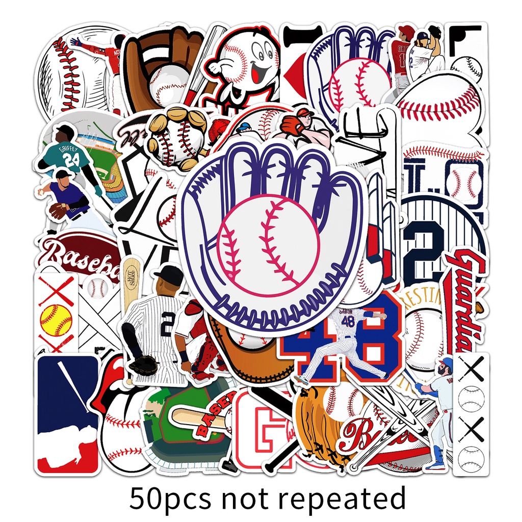 50pcs baseball stickers sports waterproof stickers ezlink card sticker ...