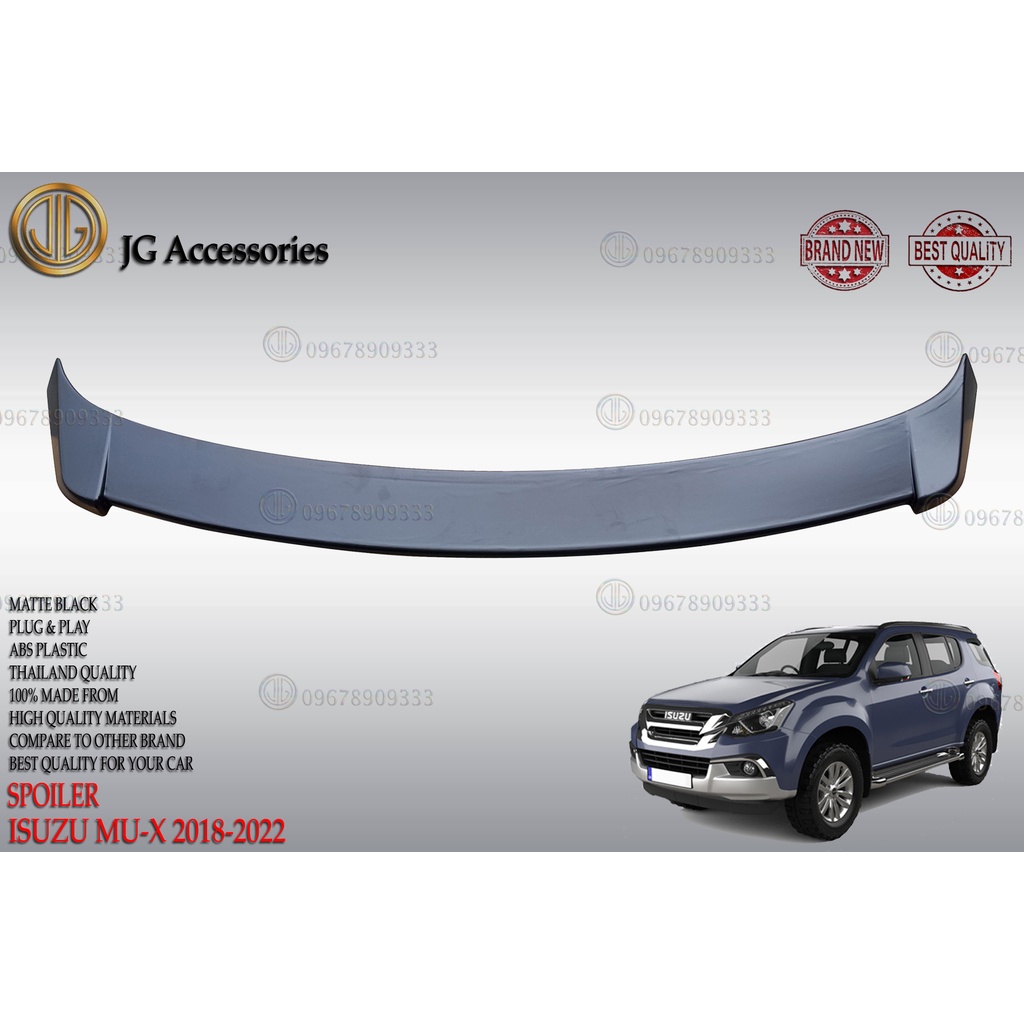 ISUZU MU-X / MUX 2014-2021 REAR SPOILER WING MATTE BLACK / DUCKTAIL ...