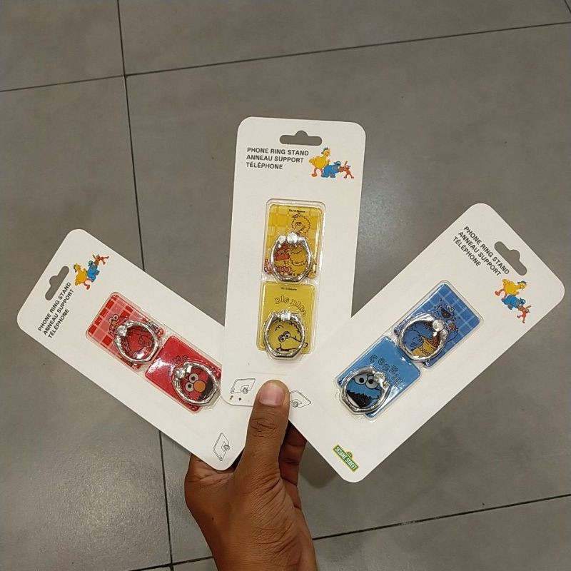 Sesame street Miniso phone ring stand 2 pcs | Shopee Philippines