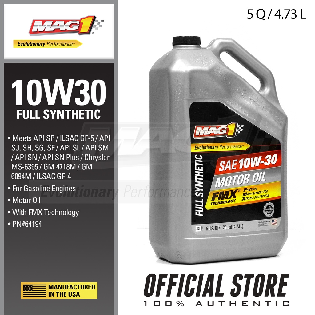MAG 1 10W30 Full Synthetic Motor Oil for Gas Engines 64194(Outlet ...