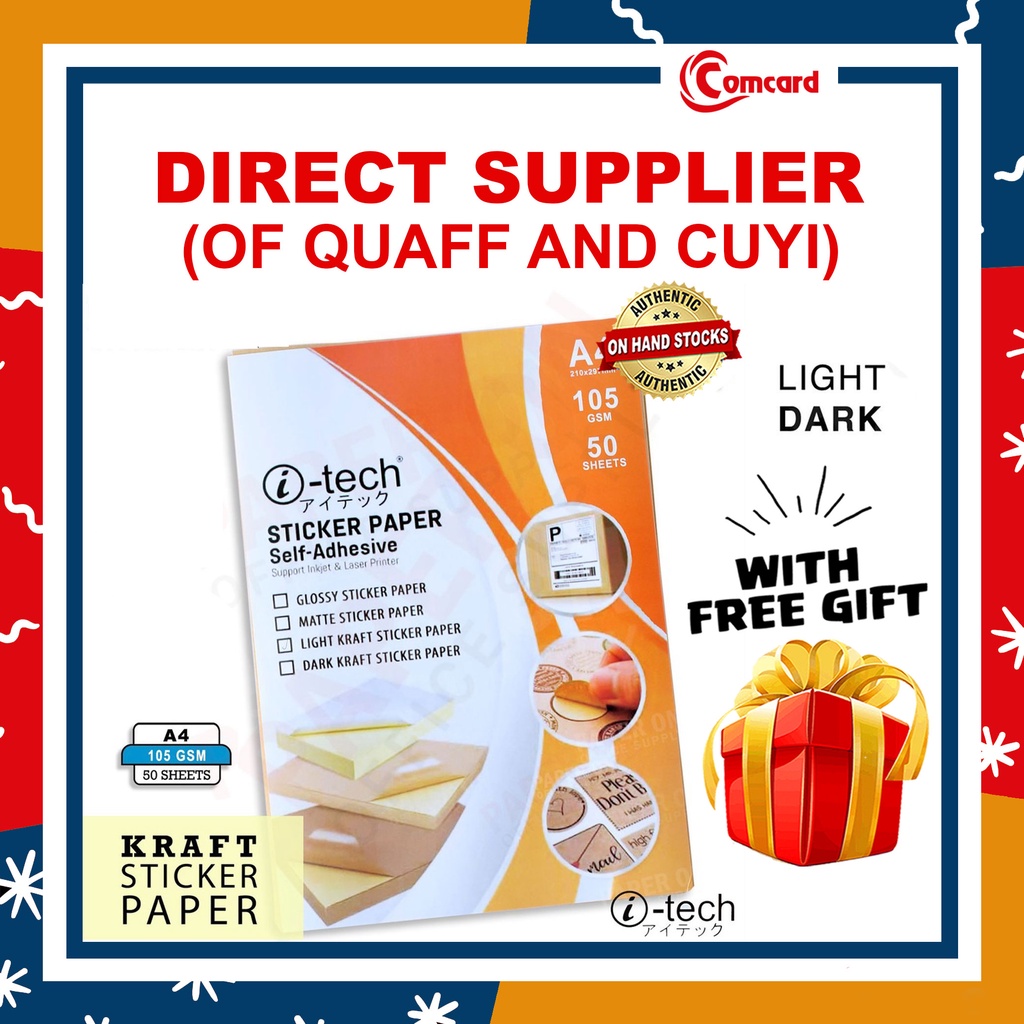 ITech Sticker Paper Self Adhesive A4 Size ITech | CPM | Shopee Philippines