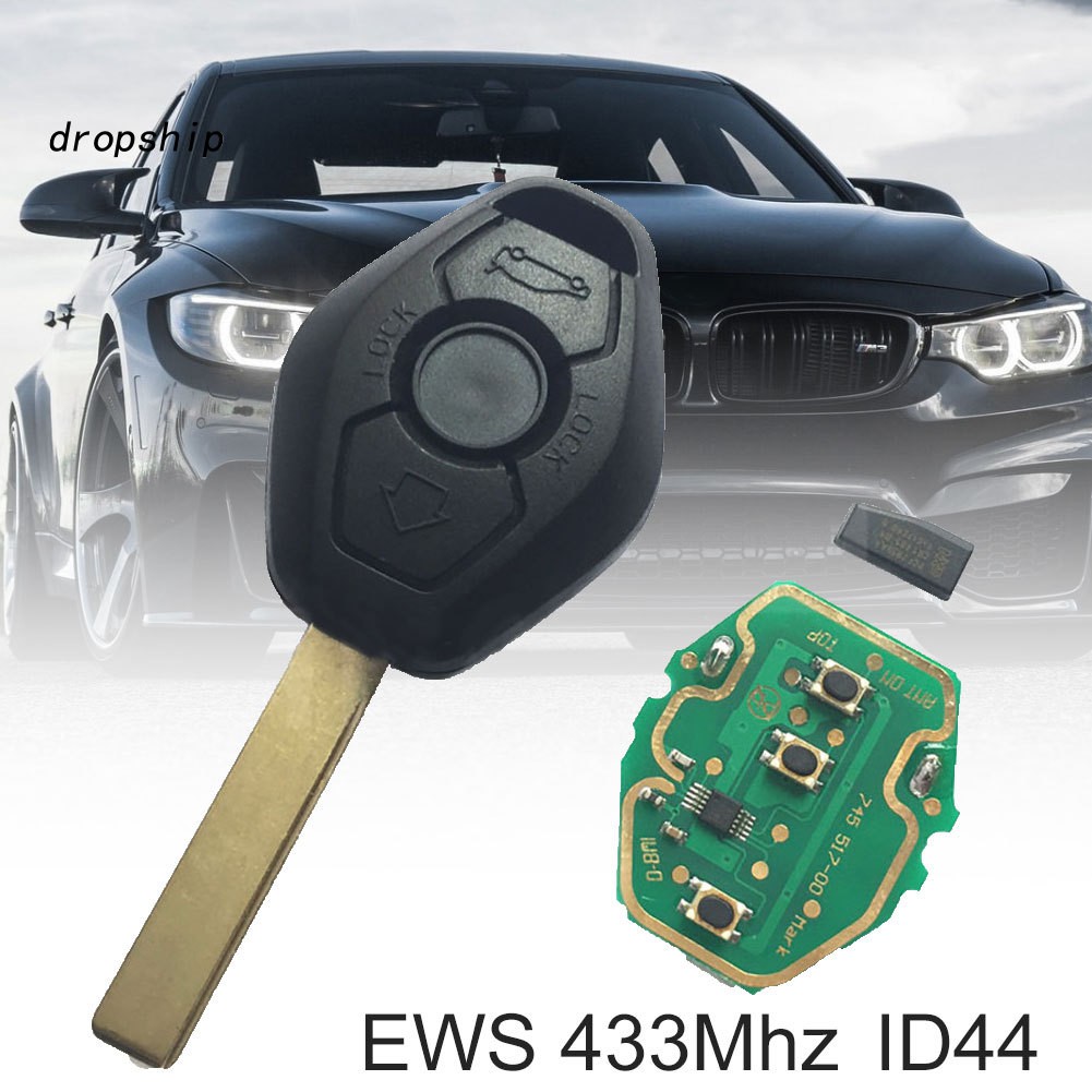 DP 433MHz 3 Buttons Remote Car Key Fob with ID44 Chip for BMW E46 E39 3 ...