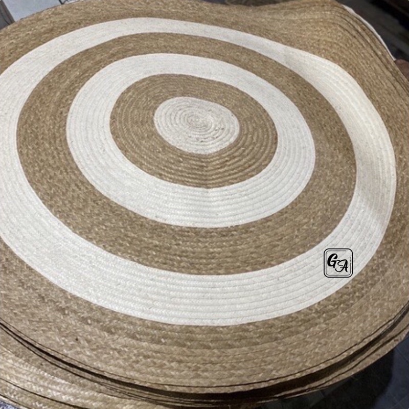 Buri carpet White Bullseye - GA041 - Natural Material | Shopee Philippines
