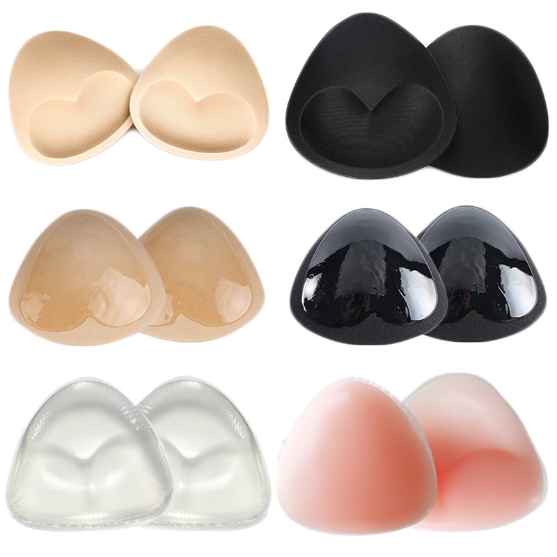 1 Pair Silicone Sponge Foam Comfy Triangle Bra Pads Inserts ...