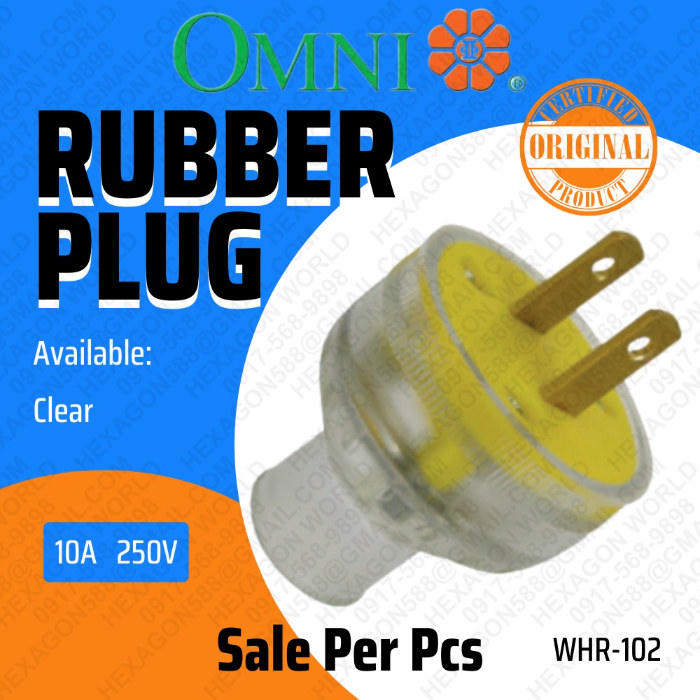 1Pcs Omni WHR-102 Heavy Duty Rubber Plug 10A 250V | Shopee Philippines