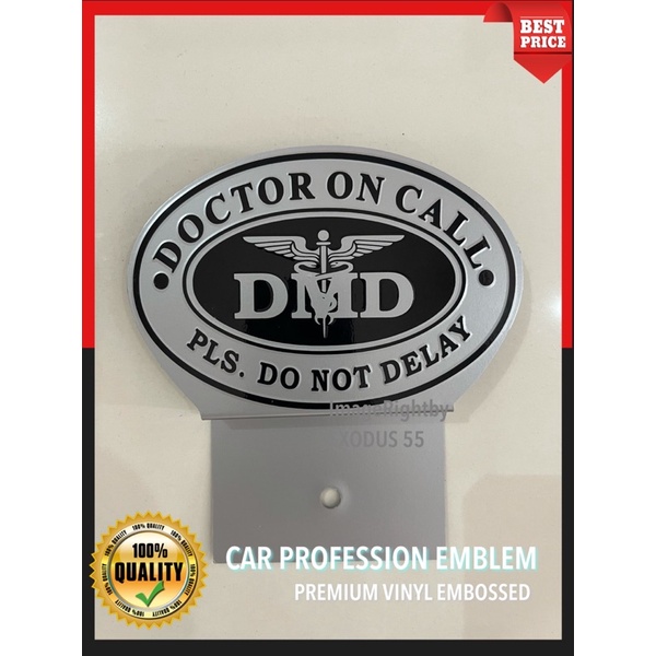 Doctor DMD On Call Car Plate Profession Emblem Accessories Silver Black ...
