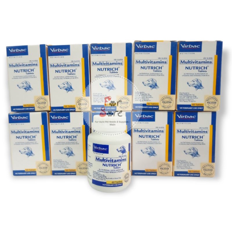 VIRBAC NUTRICH MULTIVITAMINS TABLETS 60tabs.( 2023 EXPIRATION ... VIRBAC NUTRICH MULTIVITAMINS TABLETS 60tabs.( 2023 EXPIRATION ...