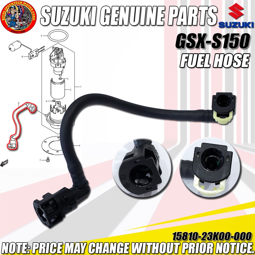 FUEL HOSE Suzuki GSX-S150 GSX-R150 (SGP) (Genuine: 15810-23K00-000 ...