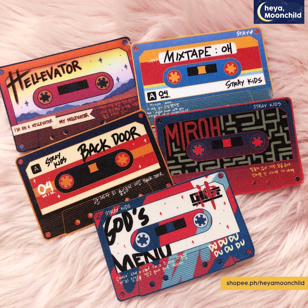 Stray Kids Kpop Glittered Cassette Tape Mixtape Stickers Waterproof ...