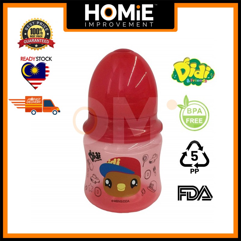 Didi & Friends 5OZ Wide Neck Bottle / Botol Susu Bayi BPA Free - Red ...
