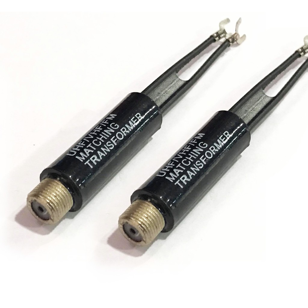 2PCS UHF/VHF/FM/TV F Cable 75-300 Ohm Balun Antenna Matching ...
