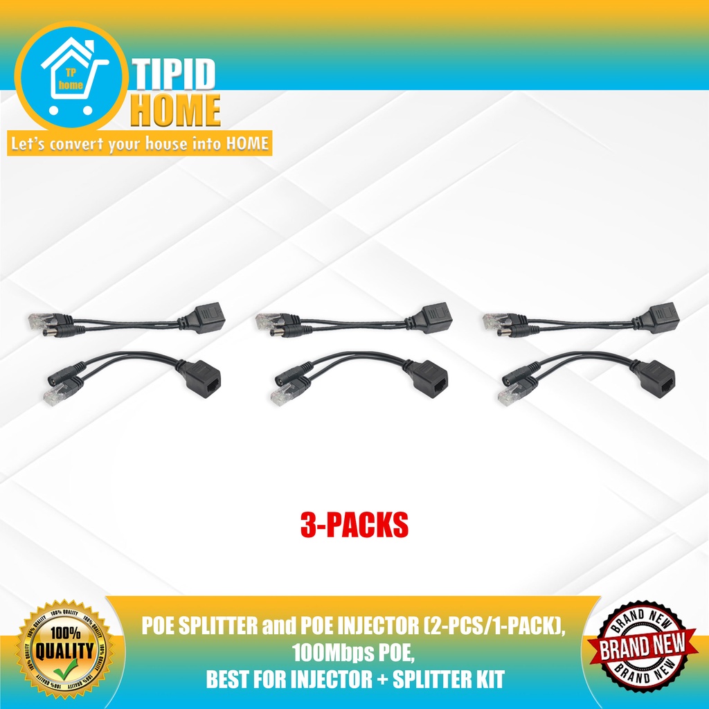 POE SPLITTER and POE INJECTOR (2-PCS/1-PACK), 100Mbps POE, BEST FOR ...