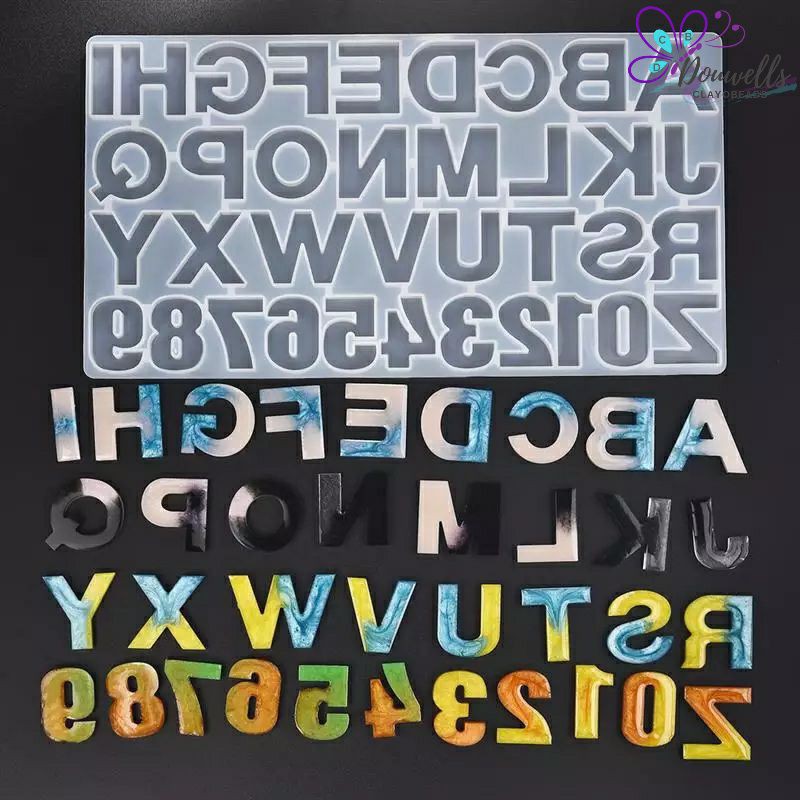 Big Alphabet and Number Resin Mold 4cm Letter for Uv and Epoxy Resin ...