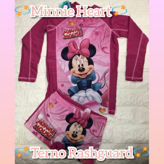Minnie Mouse Terno Rashguard Long sleeve and short For kids wear ...