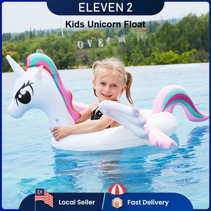 Baby Inflatable Rainbow Unicorn Pool Float Ride-On Pegasus / Horse ...