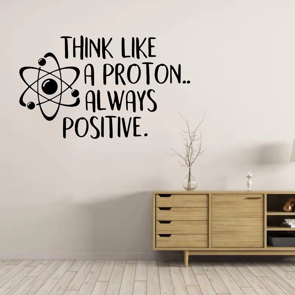 Think Like A Proton Always Positive Wall Decal Science Poster ...