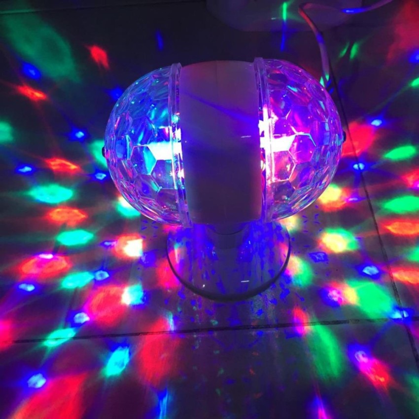 Disco Tech Lights Party LED Full Color Rotating Lamp Double Head (White ...
