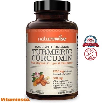 NatureWise Organic Turmeric Curcumin with Ginger & Bioperine (90 count ...