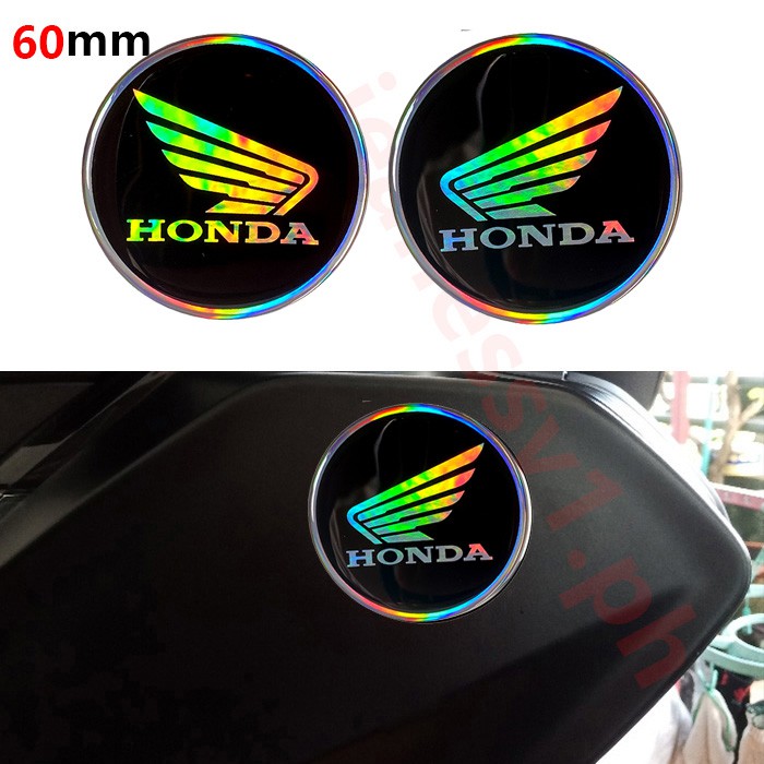 60mm Reflective Rainbow Sticker 3D Resin Gel Motorcycle Fuel Tank Logo ...