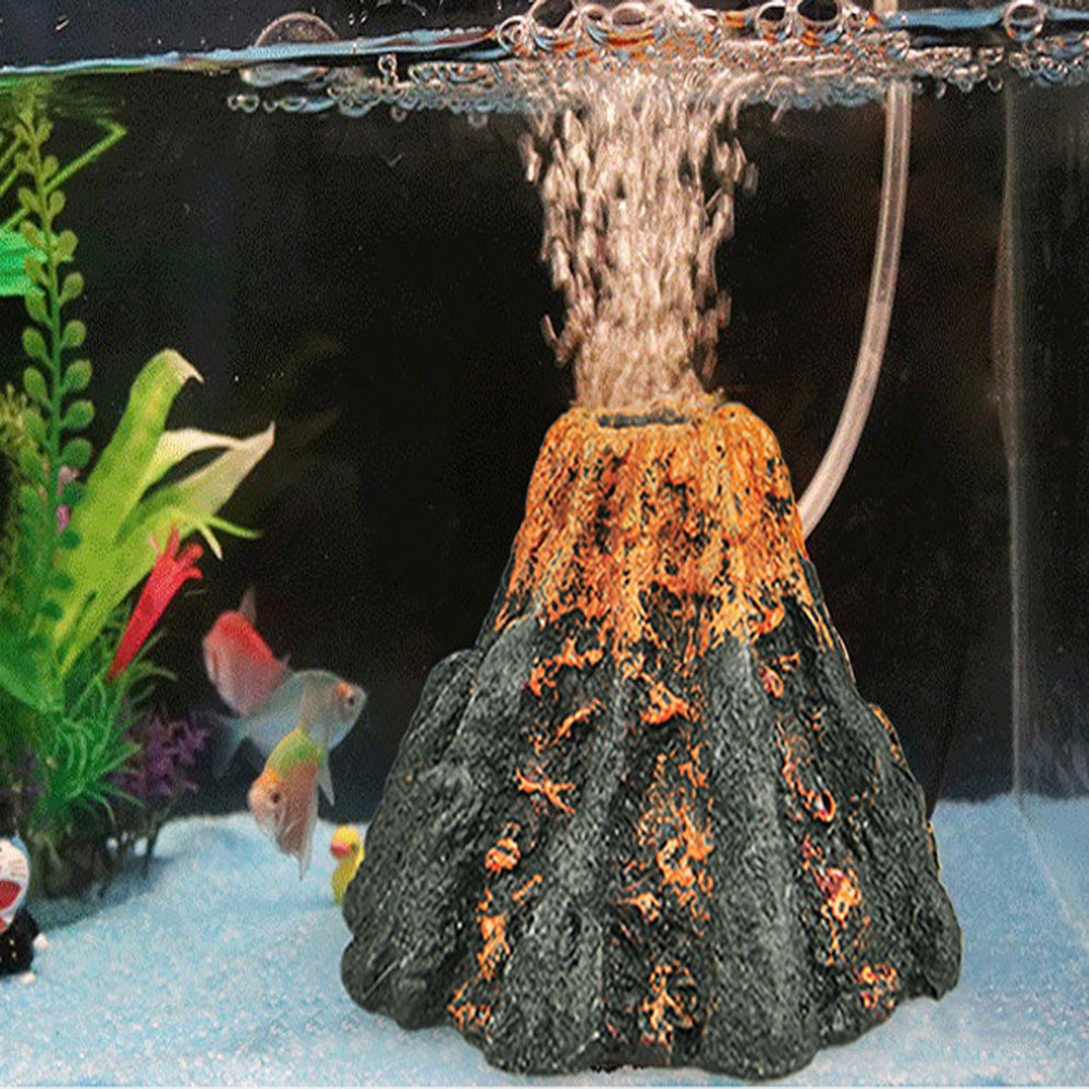 Fish Tank Landscaping Volcano Shape Aquarium Decoration Setting Rockery ...