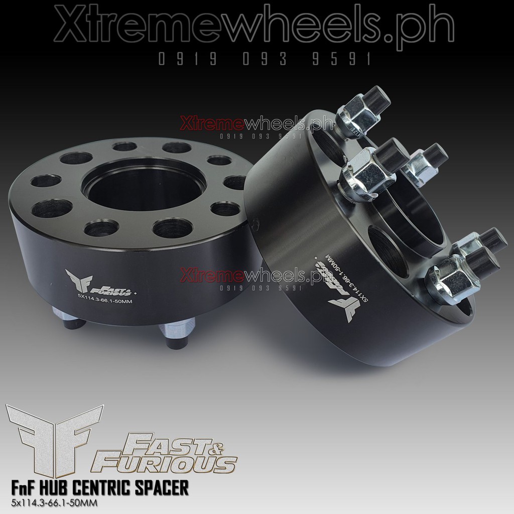 2pcs Univ Wheel Spacer Set 5 x 114.3 - 66.1 ( 50mm) ( M12x1.25 lugnuts ...
