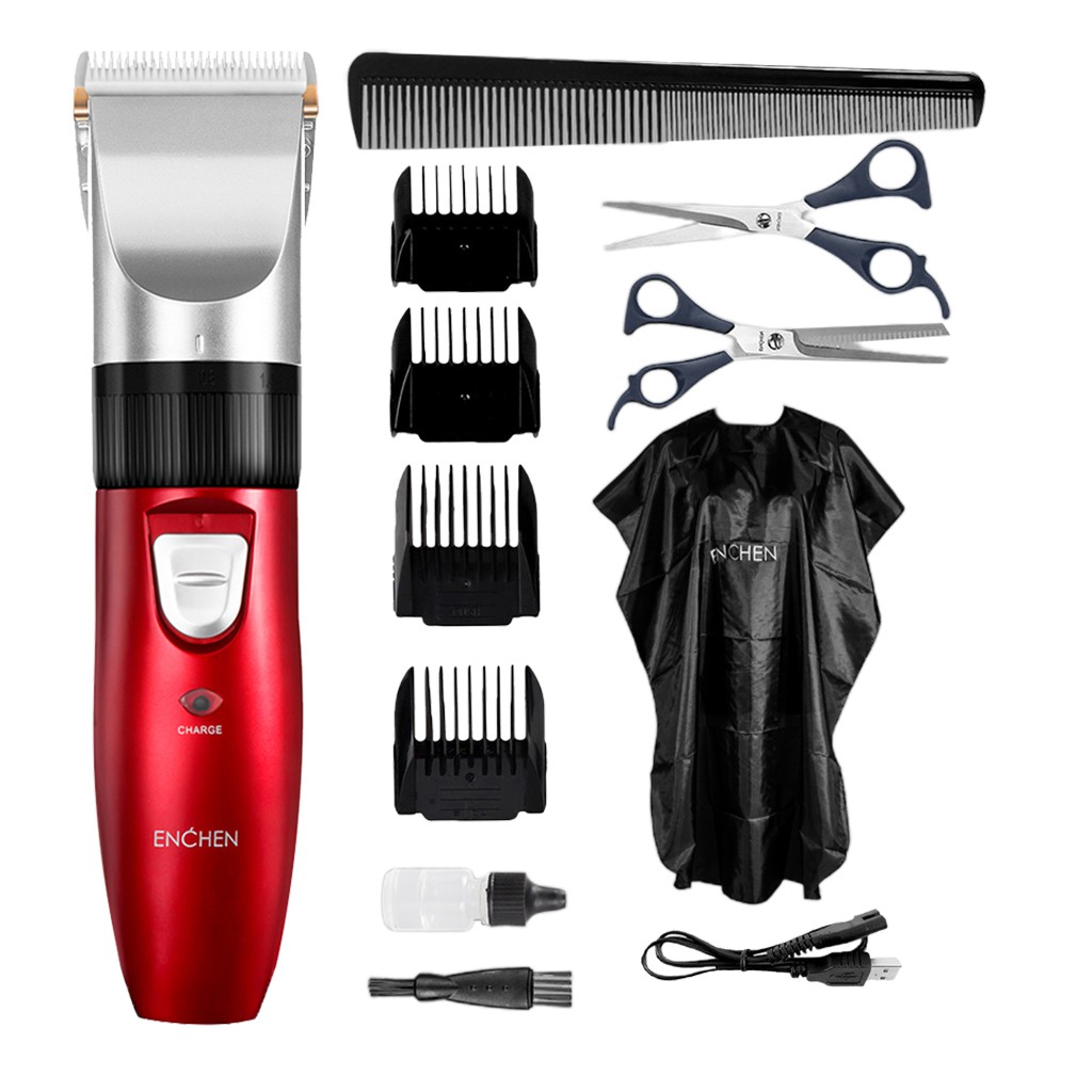 COD Trimmer With Scissors Haircut Cloth uide Combs+Combs+Scissors+Apron ...