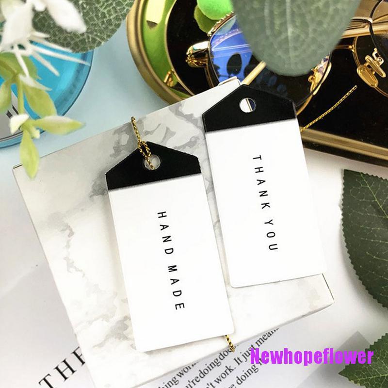 CKFR 100Pcs Bookmark Handmade Thank You Message Paper Tags Note Hang ...