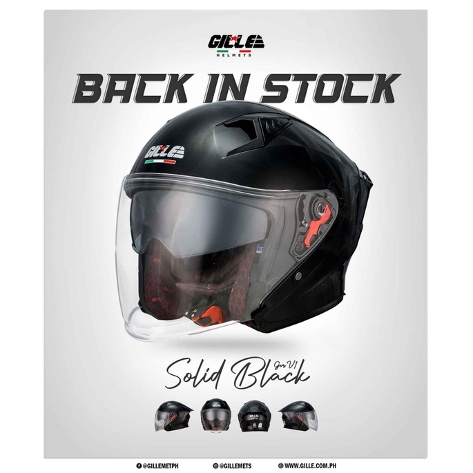 GILLE GVR V1 HALF FACE DUAL VISOR WITH LOTS OF FREEBIES | Shopee ...