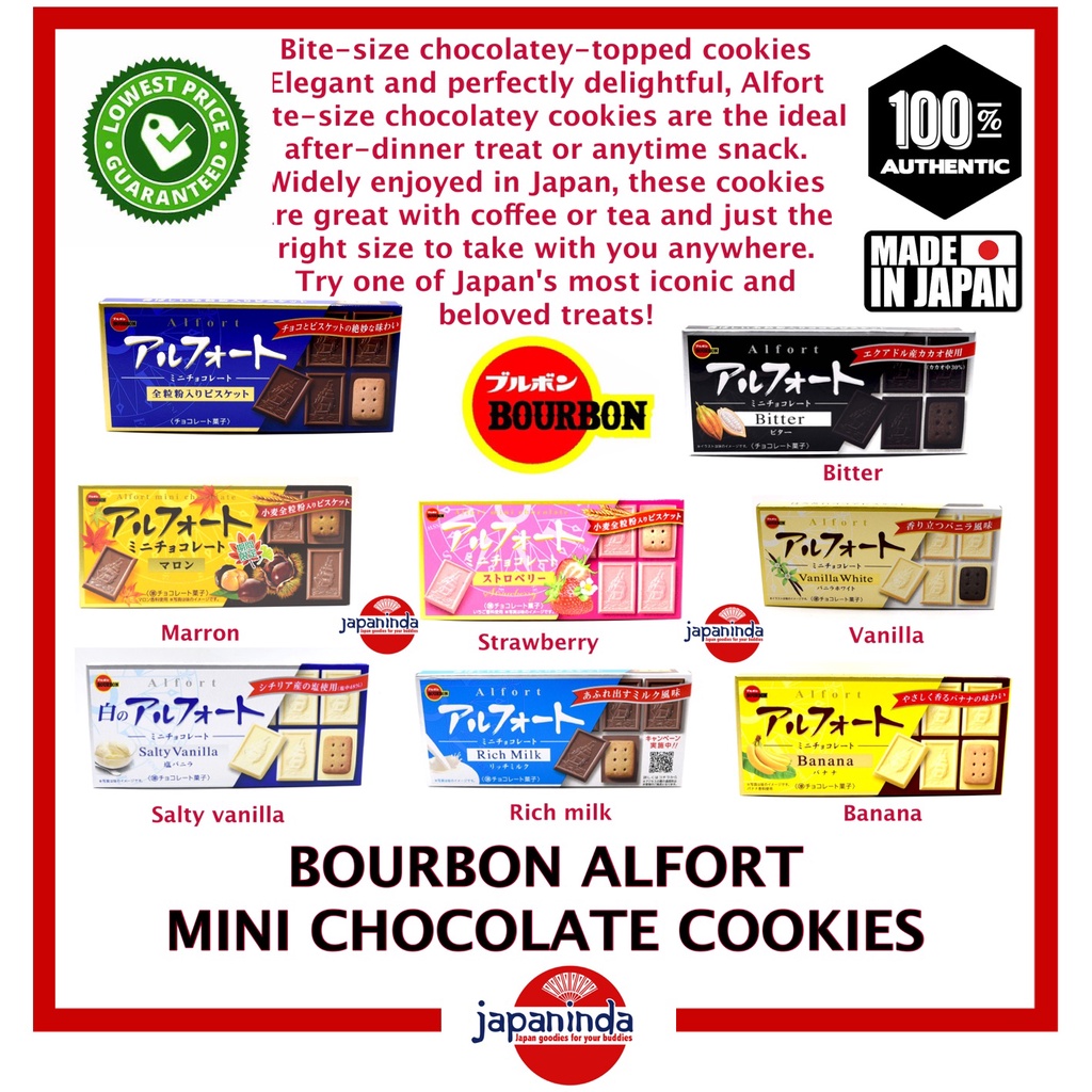 BOURBON Alfort Mini Chocolate Cookies ( 12's / 55g) Made in Japan ...