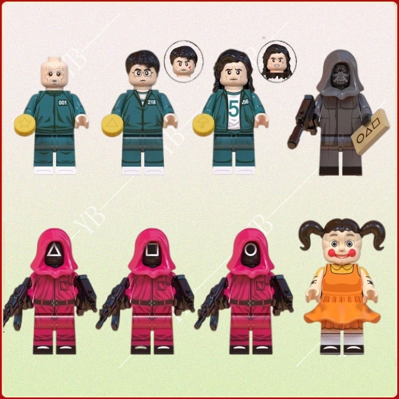 Squid Game Building Blocks Puppet Game Manager minifigures educational ...